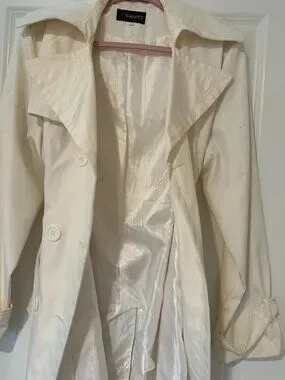 Cristy | Jackets & Coats | Womens White Raincoat Trench Coat With Sash ...